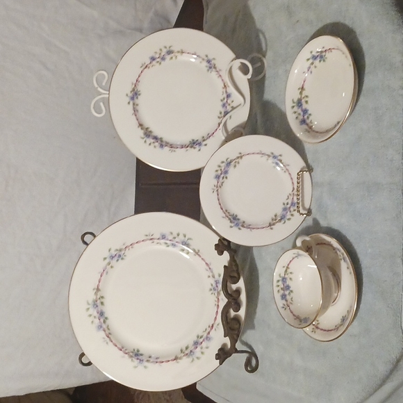 Lenox | Dining | Lenox Belvidere 6 Pieces Dinner Set Pink Ribbon Blue ...